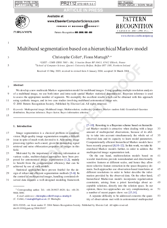(PDF) Multiband segmentation based on a hierarchical Markov model