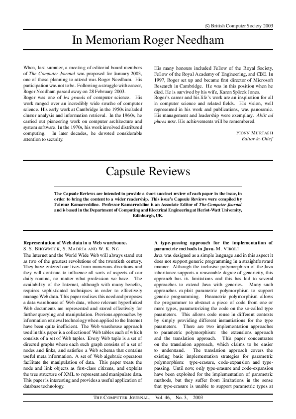 (PDF) In Memoriam Roger Needham