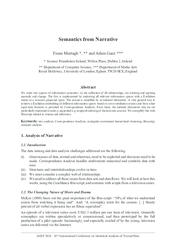 (PDF) Semantics from narrative