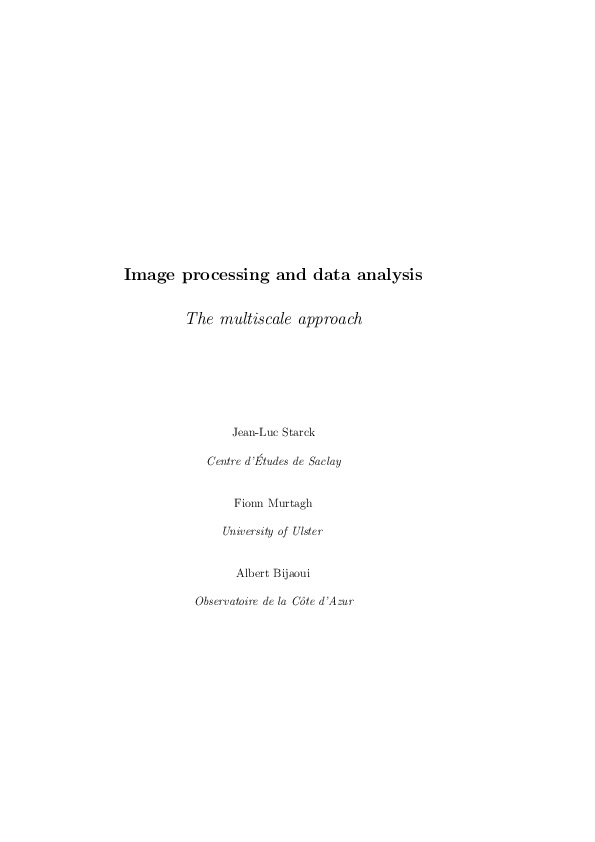 (PDF) Image processing and data analysis: the multiscale approach