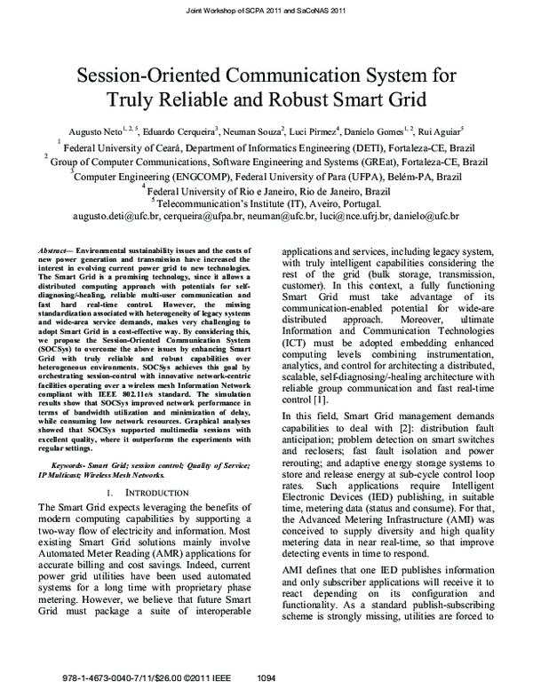 (PDF) Session-oriented communication system for truly reliable and robust smart grid