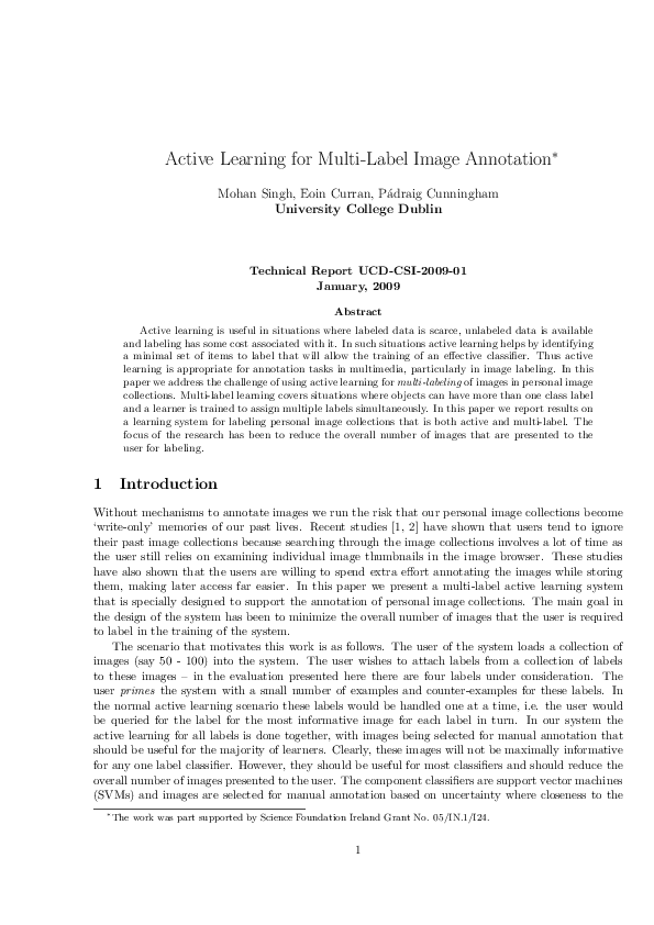 (PDF) Active learning for multi-label image annotation