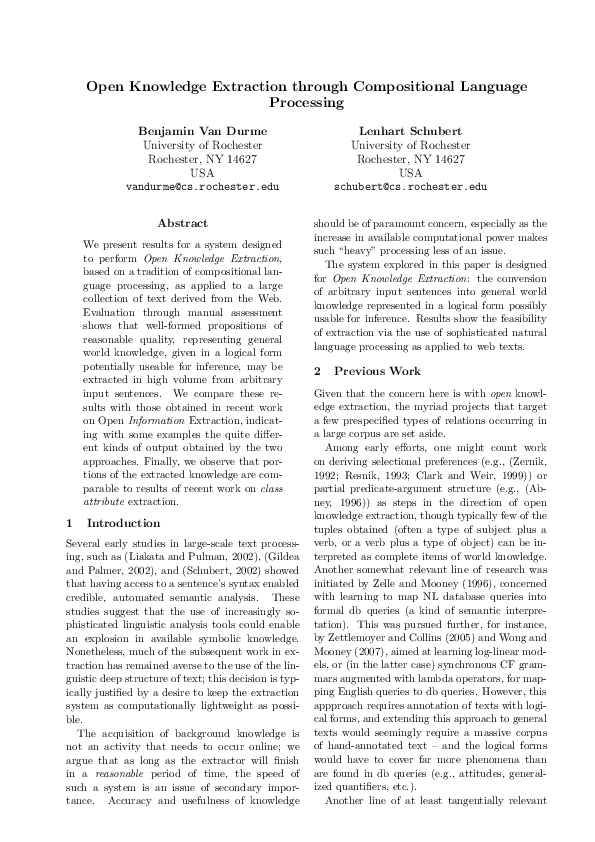 Pdf Open Knowledge Extraction Through Compositional Language Processing