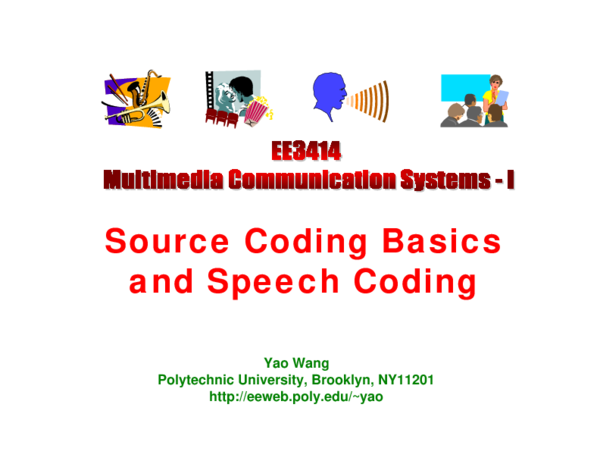 Pdf Source Coding Basics And Speech Coding
