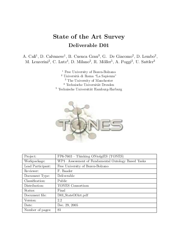 (PDF) State of the art survey