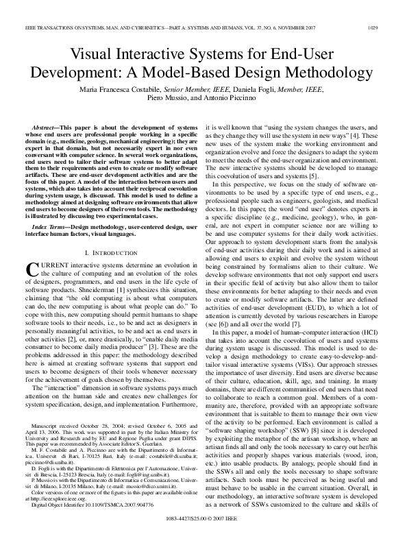 (PDF) Visual interactive systems for end-user development: a model-based design methodology