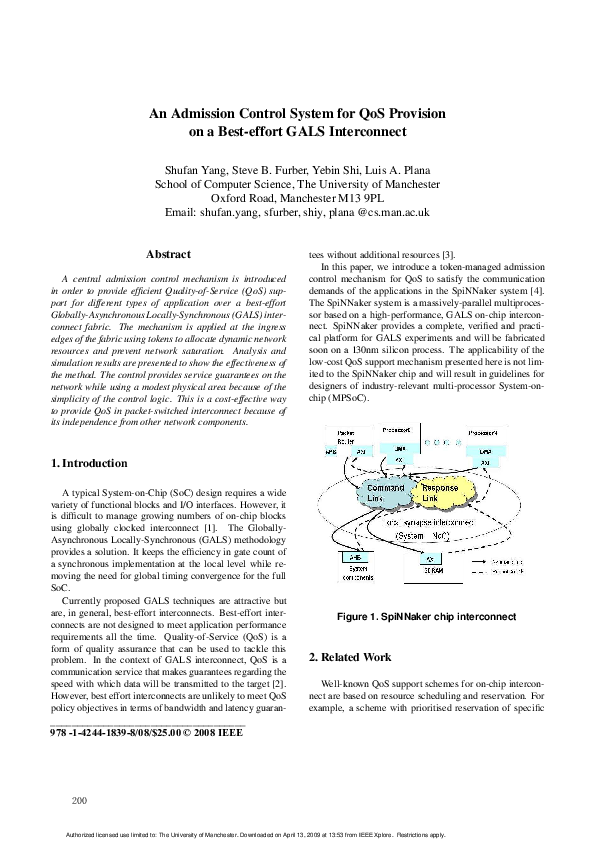 (PDF) An admission control system for QoS provision on a best-effort ...