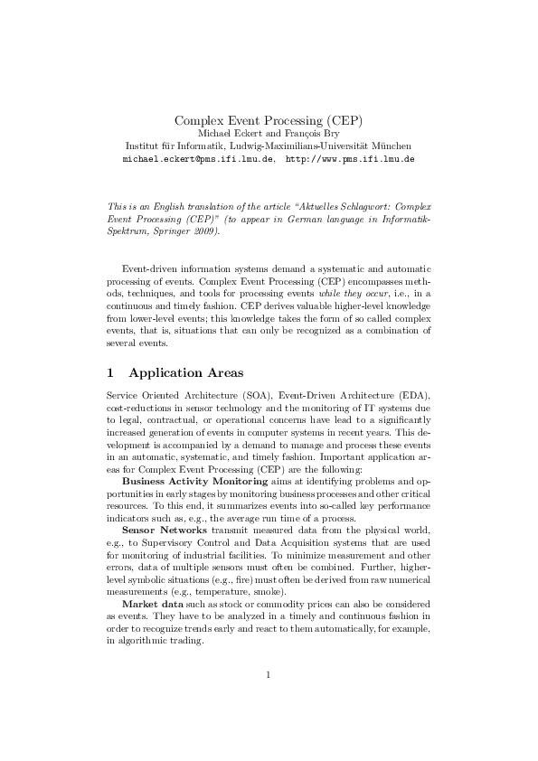 (PDF) Complex event processing (cep)