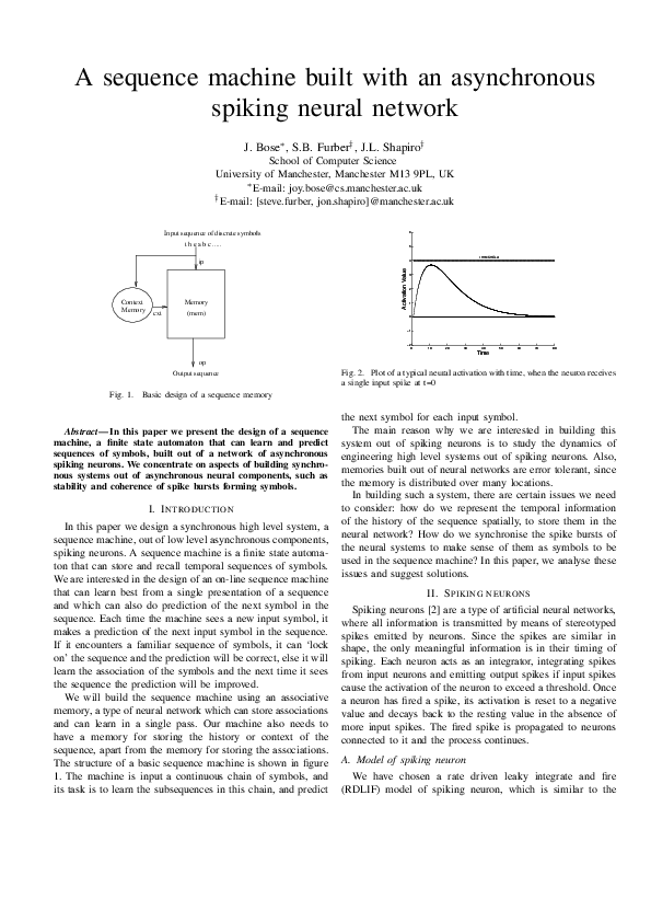 (PDF) Asynchronous Spiking Neural Network Sequence Machine