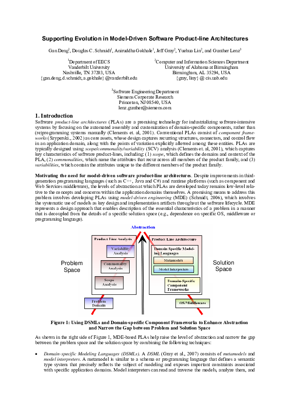 (PDF) Supporting Evolution in Model-Driven Software Product-line Architectures