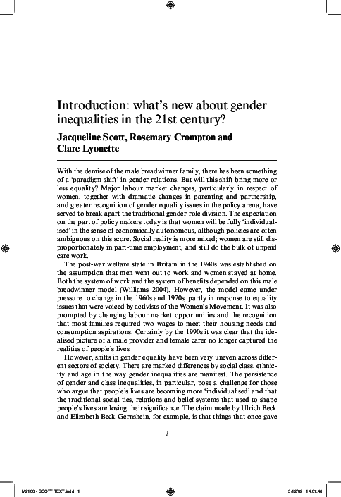 (PDF) Introduction: what s new about gender inequalities in the 21st ...