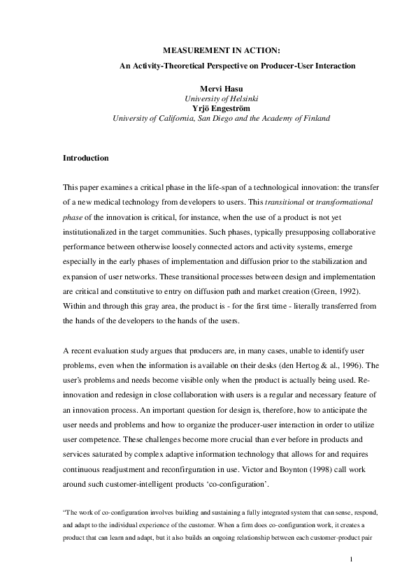 (PDF) MEASUREMENT IN ACTION