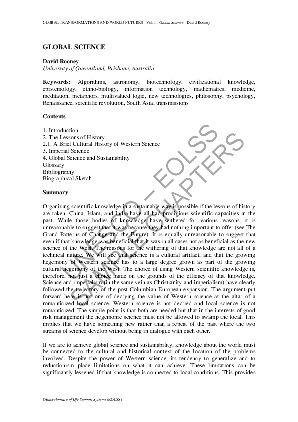 (PDF) Global science