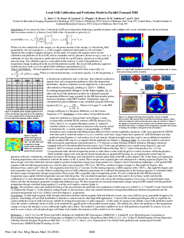 (PDF) Local SAR calibration and prediction model in parallel transmit MRI