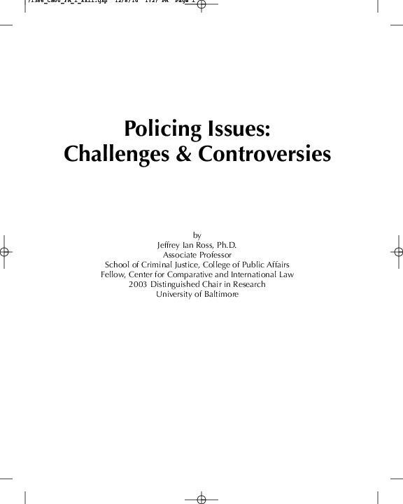(PDF) Policing Issues: Challenges & Controversies