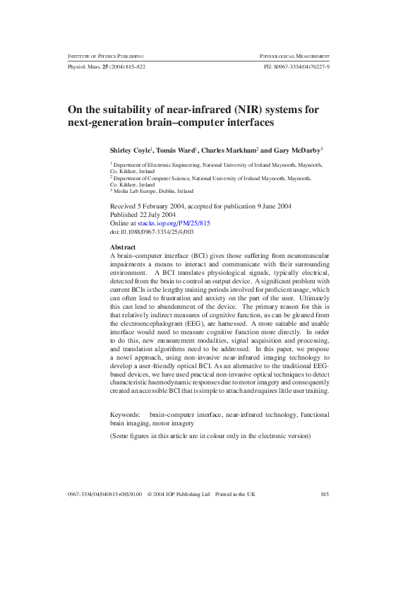 (PDF) On the suitability of near-infrared (NIR) systems for next ...