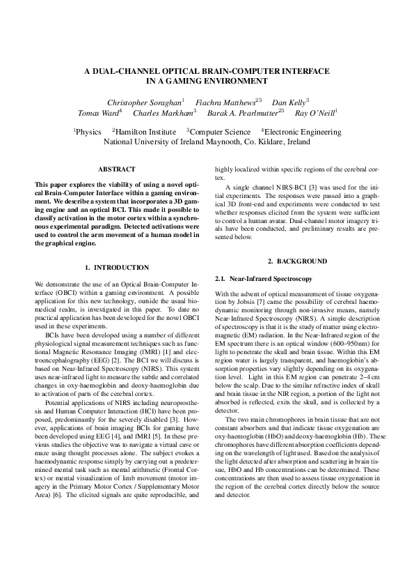 (PDF) A dual-channel optical brain-computer interface in a gaming environment