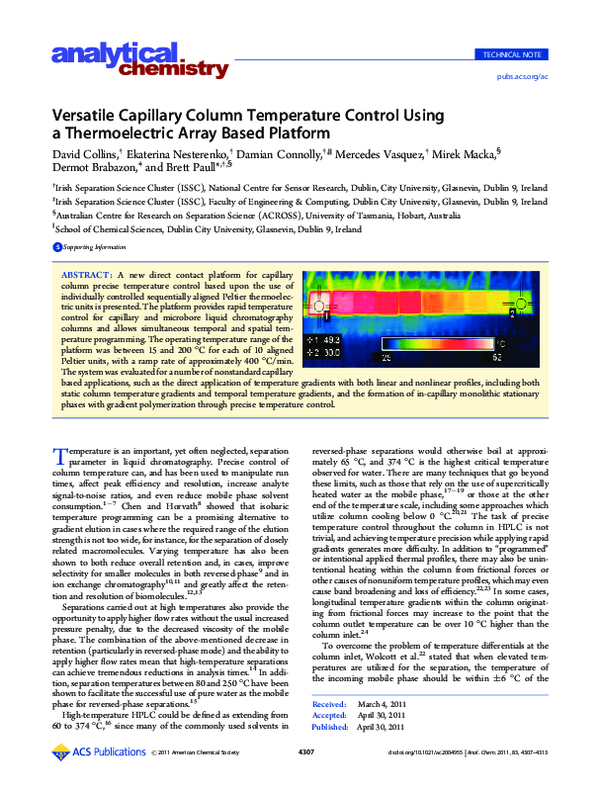 (PDF) Versatile capillary column temperature control using a ...