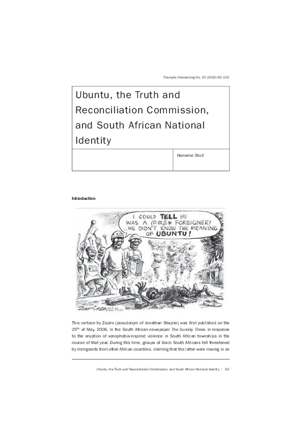 (PDF) Ubuntu, the Truth and Reconciliation Commission, and South ...