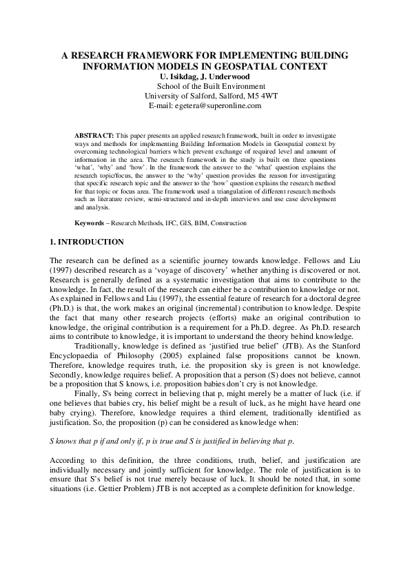(PDF) A research framework for Implementing Building Information Models ...
