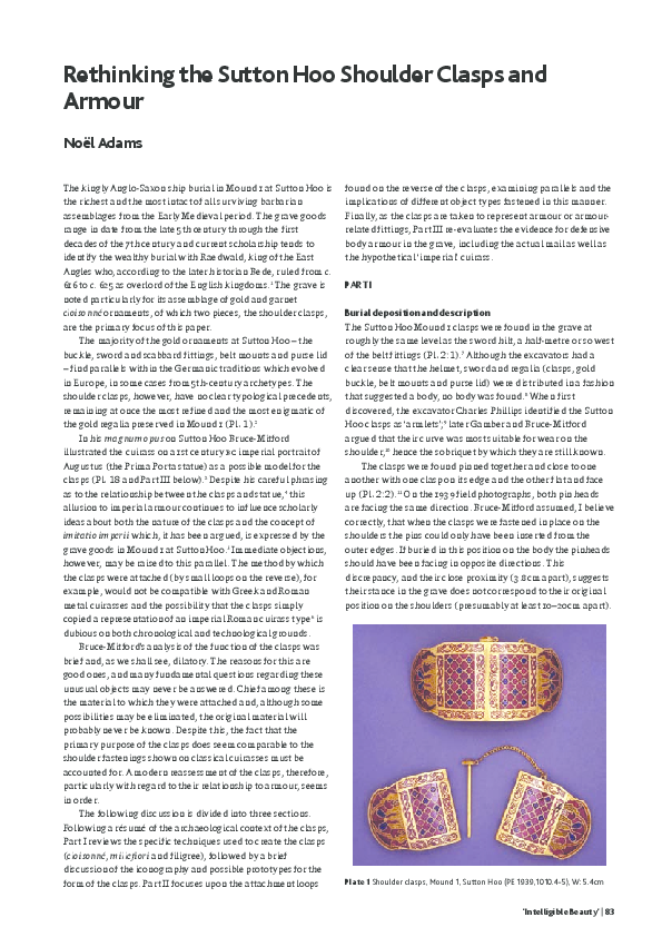 Rethinking the Sutton Hoo Shoulder Clasps and Armour