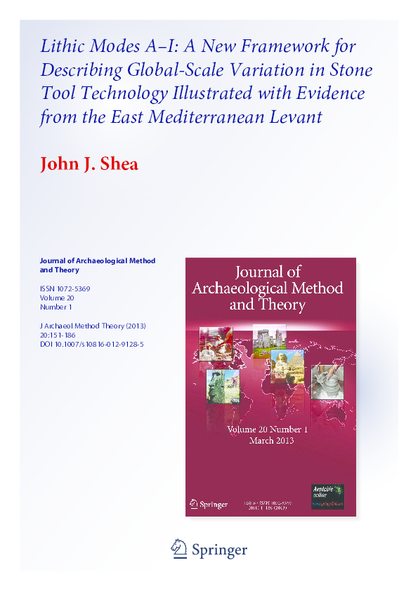 (PDF) John J. Shea (2013) Lithic Modes A-I: A New Framework for ...