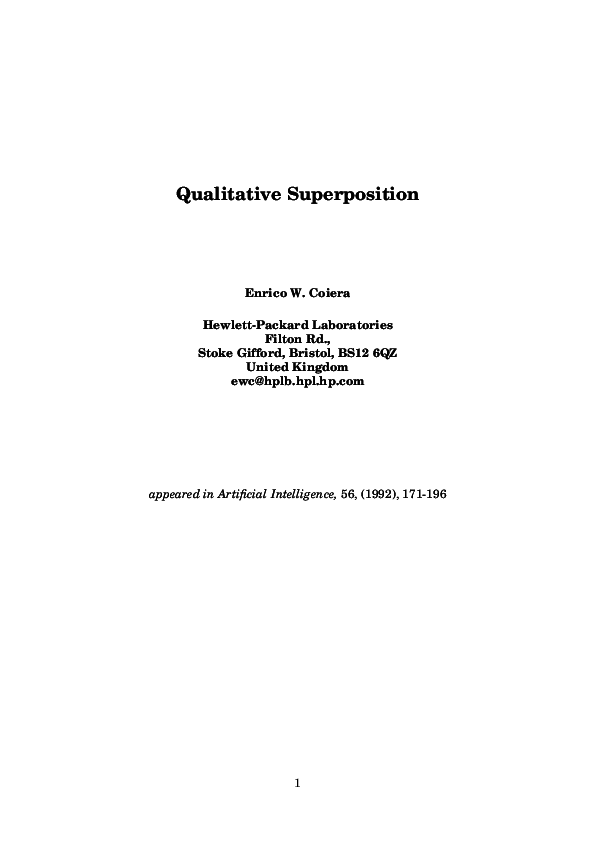 (PDF) Qualitative superposition