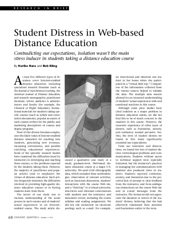 (PDF) Student distress in web-based distance education