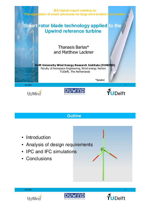(PDF) Smart rotor blade technology applied to the Upwind reference turbine