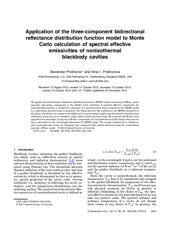 (PDF) Application of the three-component bidirectional reflectance distribution function model ...