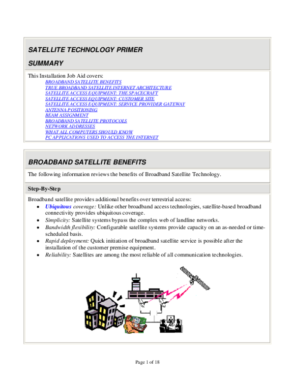 (PDF) Wildblue Satellite Basics