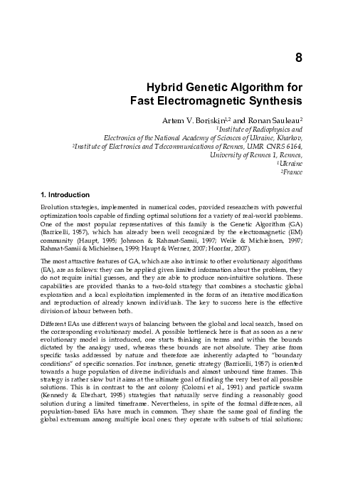 (PDF) Hybrid genetic algorithm for fast electromagnetic synthesis