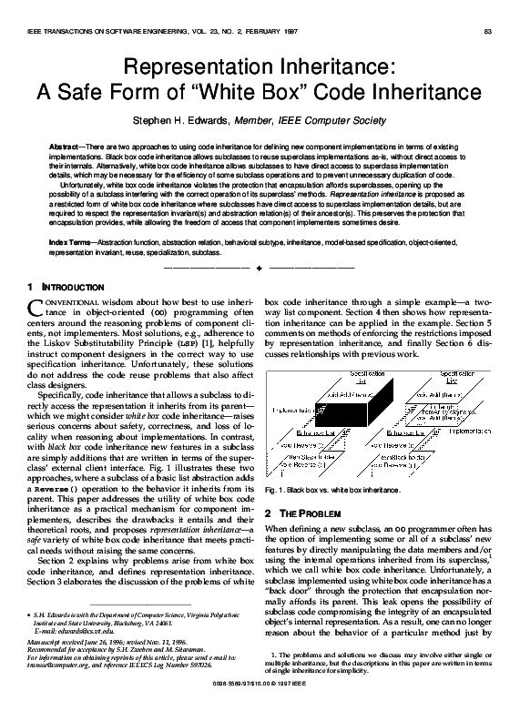 (PDF) Representation Inheritance: A Safe Form of ``White Box'' Code ...
