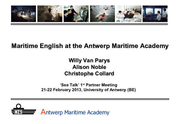(PPT) Maritime English at the Antwerp Maritime Academy