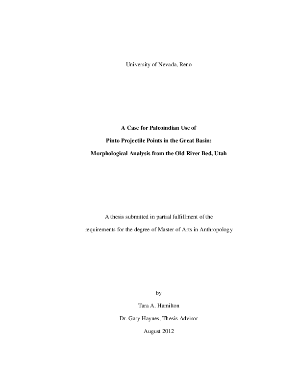 (PDF) A Case for Paleoindian Use of Pinto Projectile Points in the ...