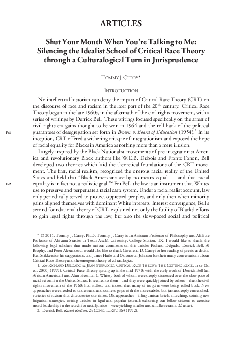 (PDF) Critical Race Theory: The Key Writings that Formed the Movement ...