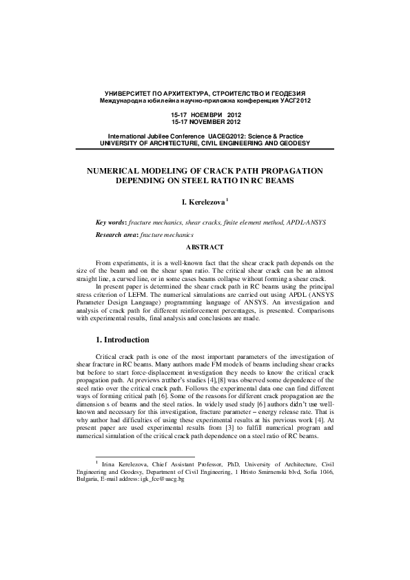 (PDF) NUMERICAL MODELING OF CRACK PATH PROPAGATION DEPENDING ON STEEL RATIO IN RC BEAMS