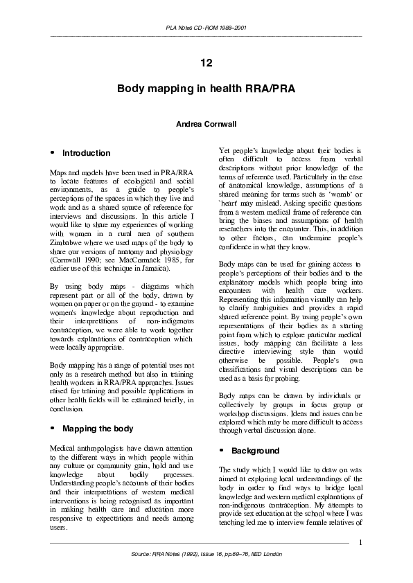 (PDF) Body mapping in PRA