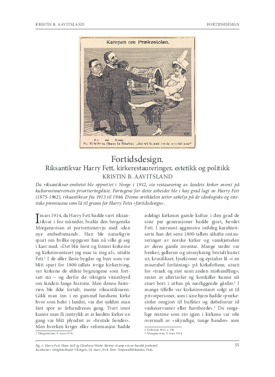 (PDF) Fortidsdesign. Riksantikvar Harry Fett, kirkerestaureringer ...