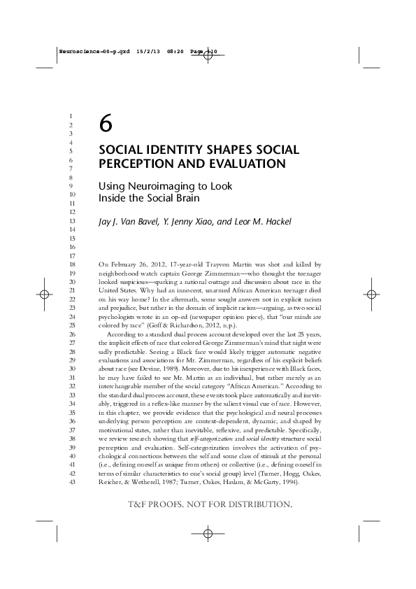 (PDF) Social identity shapes social perception and evaluation: Using ...