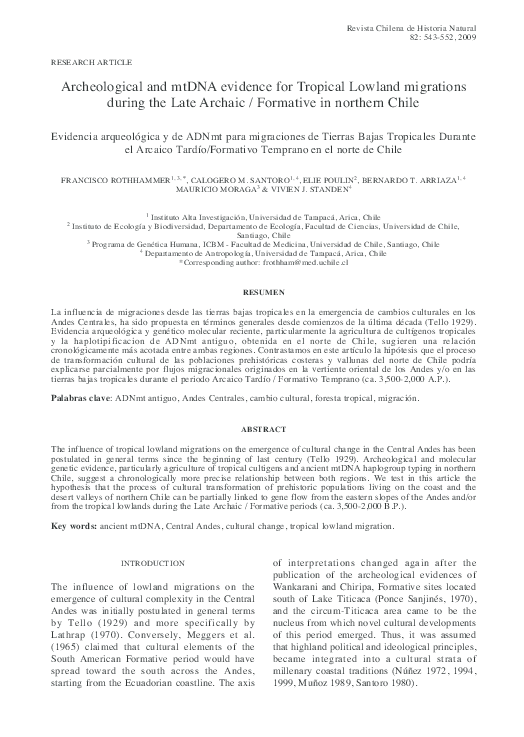 (PDF) Archeological and mtDNA evidence for tropical lowland migrations ...