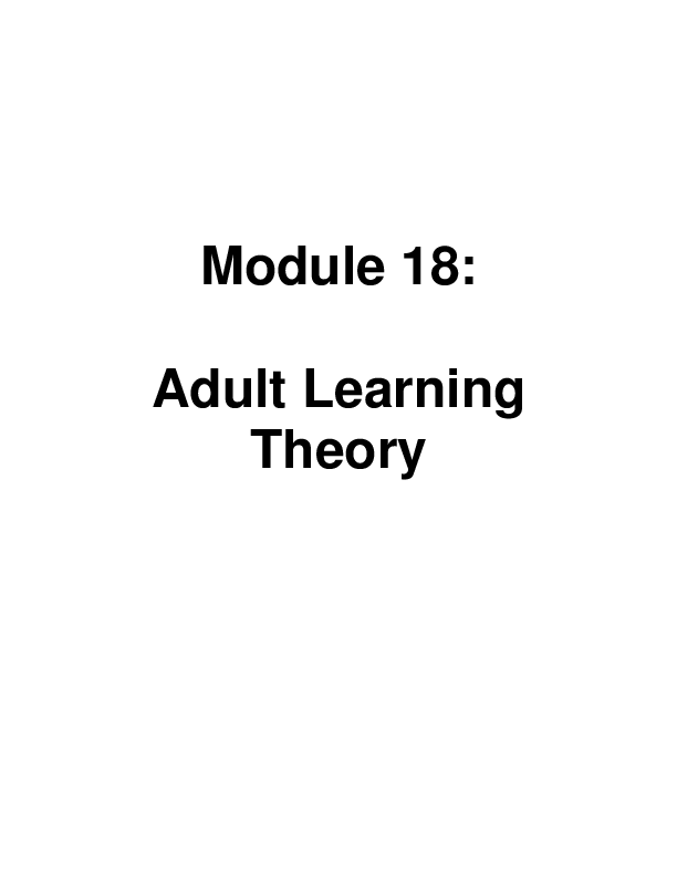 (PDF) Model of Adult Learning Theory Process