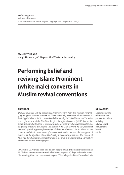 (PDF) Performing belief and reviving Islam: Prominent (white male ...