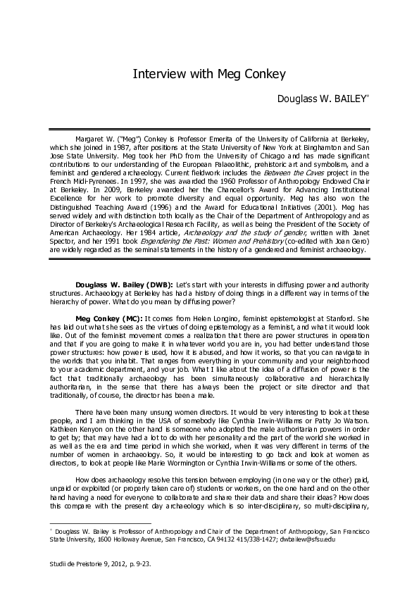 (PDF) Meg Conkey (Interview)