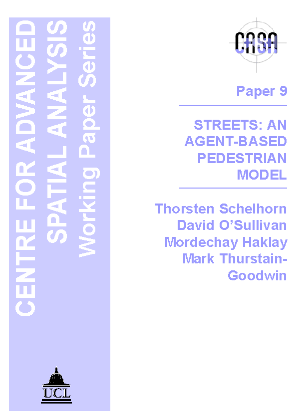 (PDF) STREETS: an agent-based pedestrian model.