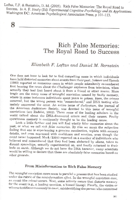 (PDF) Rich false memories: The royal road to success
