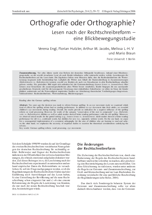 (PDF) Orthografie oder Orthographie?