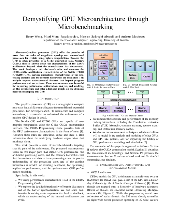 (PDF) Demystifying GPU microarchitecture through microbenchmarking