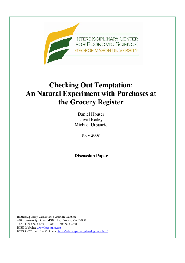 (PDF) Checking out temptation: A natural experiment with purchases at ...
