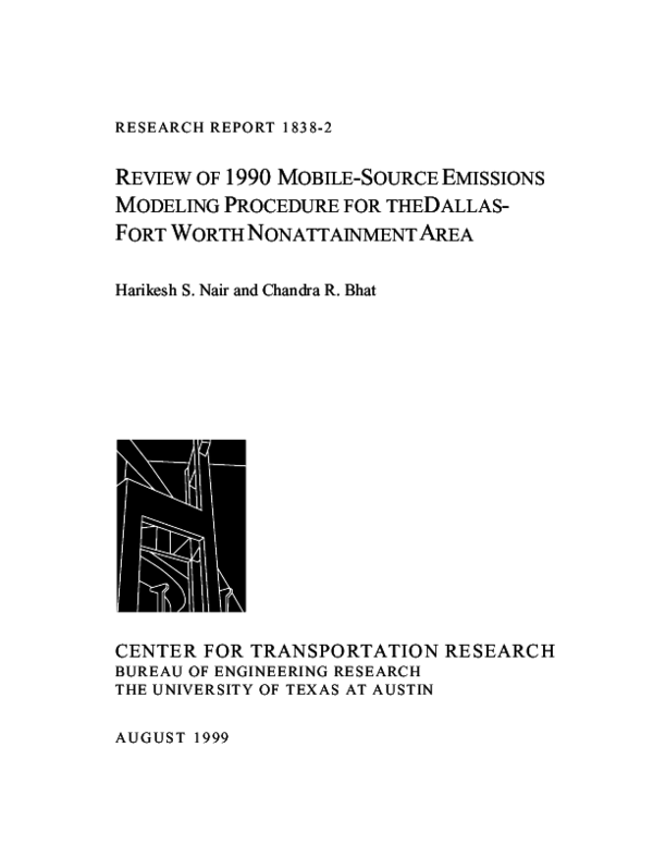 (PDF) Review of 1990 MOBILE Source Emissions Modeling Procedure for the ...